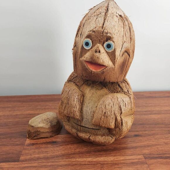 No Brand | Accents | Vintage Hand Carvedcoconut Monkey Coin Bank 1 Inch ...